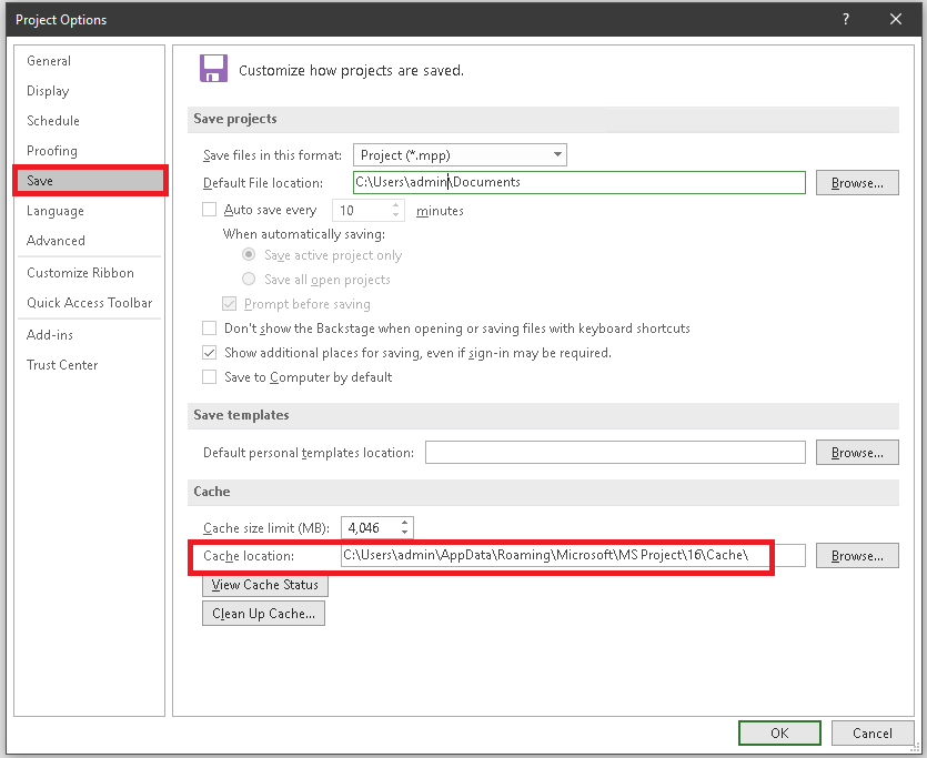 Cant check out a project? Clearing the Project Pro cache – Environment ...